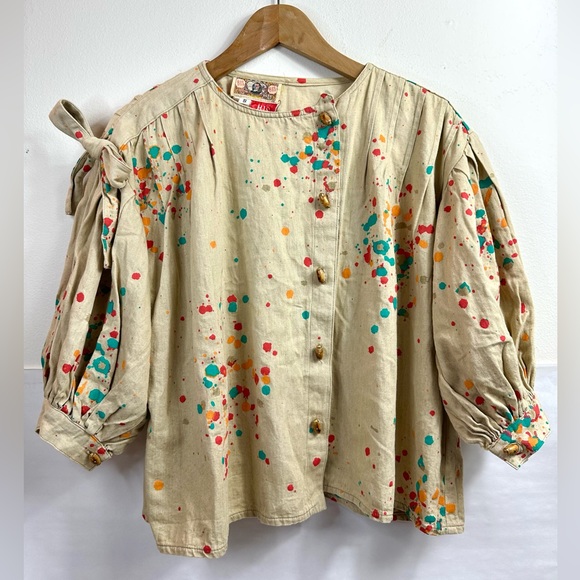 Gene Ewing BIS | Tops | Vintage Gene Ewing Bis Paint Splatter Puff ...